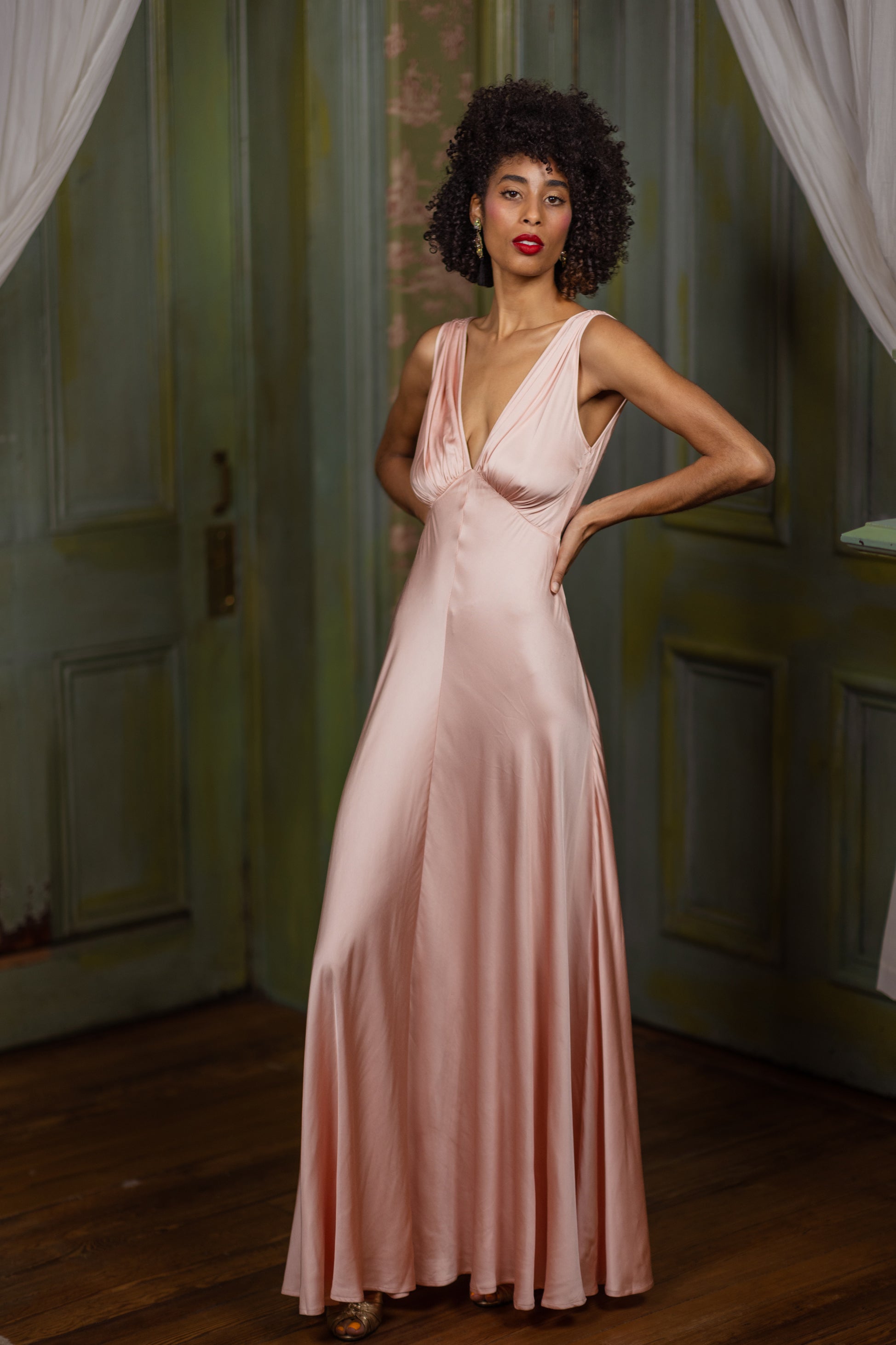 1930s Bias Gown - Peach - Peach Boudoir - Sale – Trashy Diva Lingerie